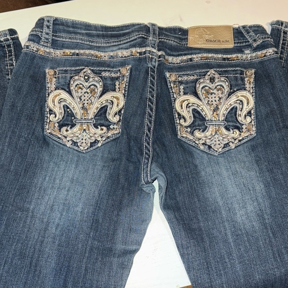 Grace | Jeans | Grace In La Womens Sparkling Blue Jeans Boot Cut Size 3 ...